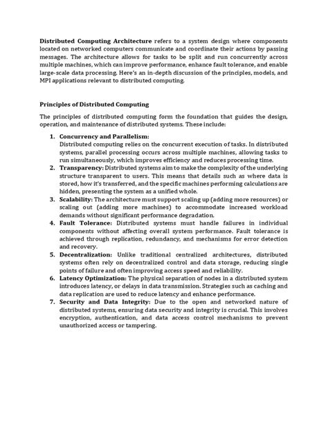 distributed computing architecture pdf client server model