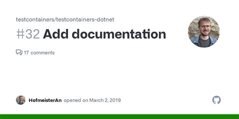 Add Documentation · Issue 32 · Testcontainerstestcontainers Dotnet