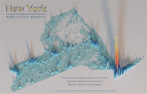 3d Population Density Maps Highlight The Stark Contrast In States