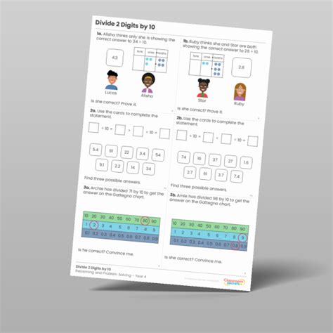 year 4 divide 2 digits by 10 reasoning and problem solving resource