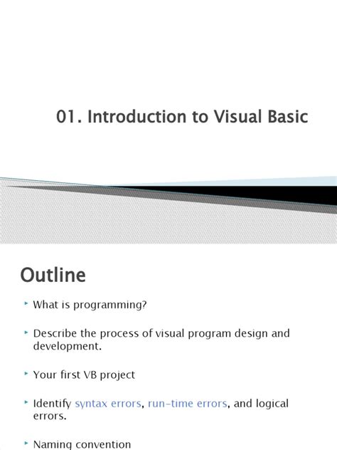 introduction to visual basic pdf visual basic computer programming