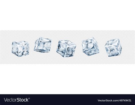 Cube Ice Crystals Realistic Set Royalty Free Vector Image