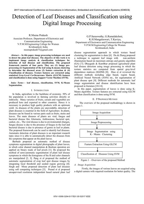 Pdf Detection Of Leaf Diseases And Classification Using Digital Image