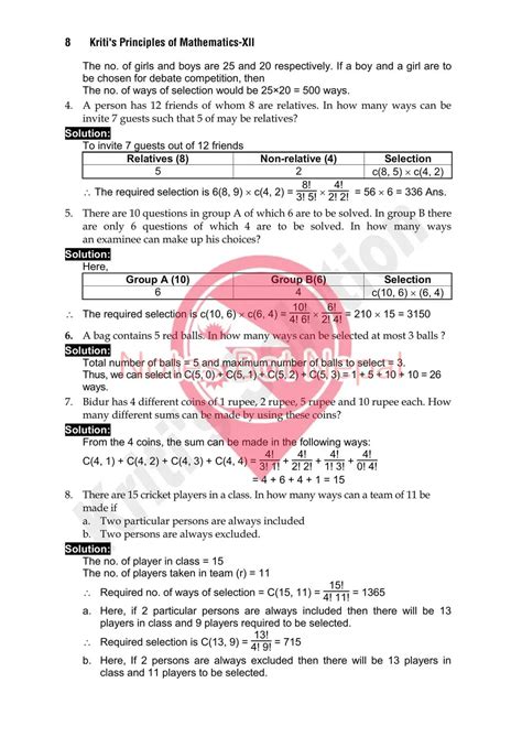 Permutation Combination And Binomial Theorem Important Question