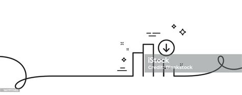 Ilustración De Icono De Línea De Gráfico Decreciente Signo De Gráfico De Crisis Línea Continua