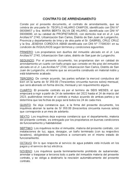 Contrato De Arre Pdf