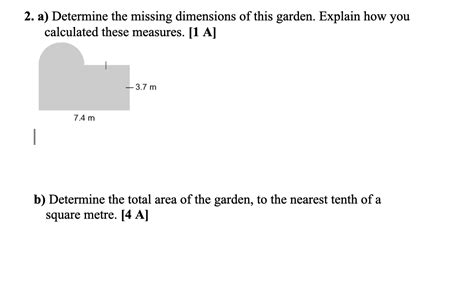 Solved 2 A Determine The Missing Dimensions Of This Chegg Com
