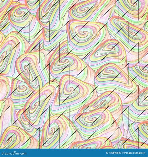 Colorful Swirl And Geometric Shape Pattern Wallpaper Abstract Stock Illustration Illustration