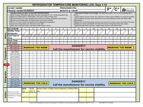 40 Printable Temperature Log Sheets Word Excel Pdf