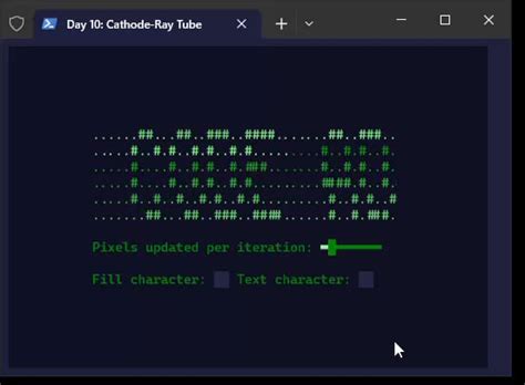 2022 Day 10 Python Playing With The Scanline Effect In The Terminal