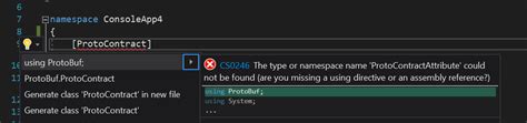 C The Type Or Namespace Name Protocontractattribute Could Not Be Found Stack Overflow
