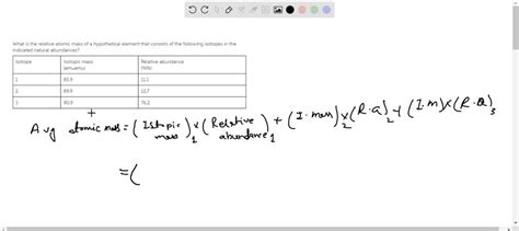 SOLVED An Element Has Three Naturally Occurring Isotopes The Relative Abundances Of The