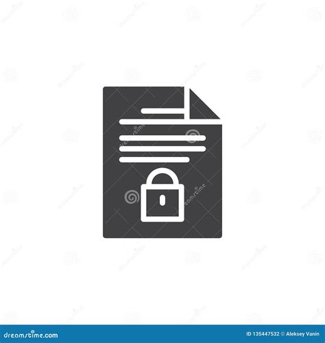 Secure Document File Vector Icon Stock Vector Illustration Of Data