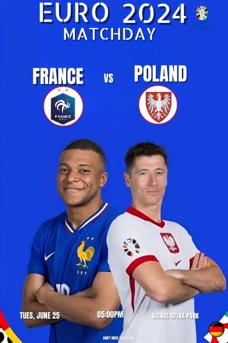 Purple Professional Euro 2024 France Vs Polan Template Postermywall