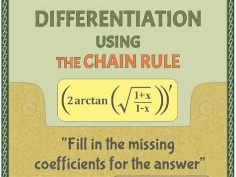 The Chain Rule Fill In The Missing Activity Typed Solutions Provided Teaching Resources
