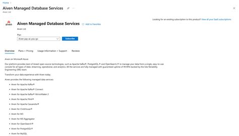 Aiven On Azure Marketplace Now