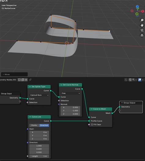 rolling curve getting cut distorted twisted in the middle geometry
