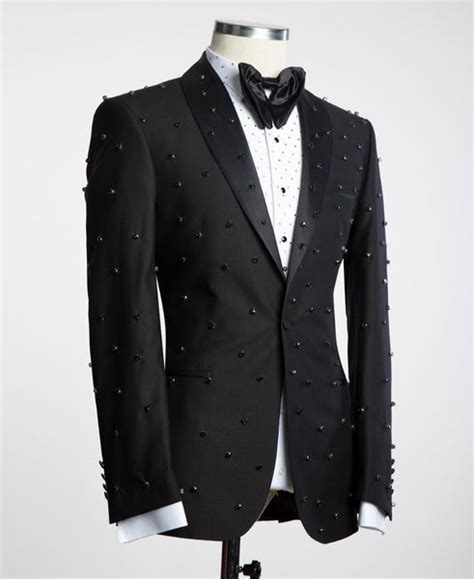 Black Stone Tuxedo Suit Stevepalmerstore