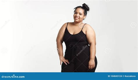 Plus Size Model In Studio Shoot Stock Photo Image Of Happy Model