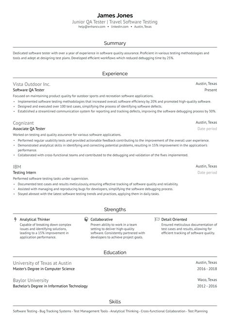 QA Tester Resume Examples Guide For