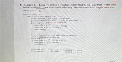 Solved 5 The Code In The Following Java Program Is
