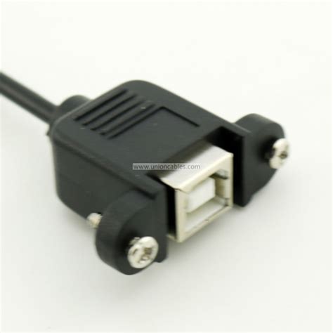 USB Type C Male To USB B Type Female Data Cable With Screw Panel Mount
