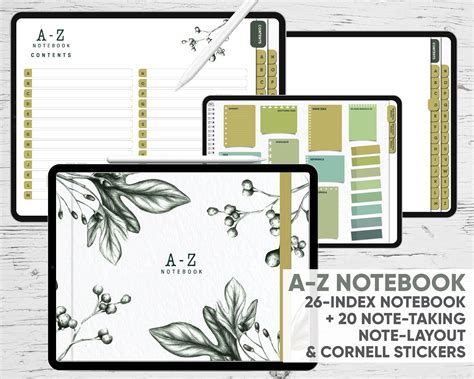 A Z Notebook With 26 Alphabetical Index 20 Noting And Note Layouts