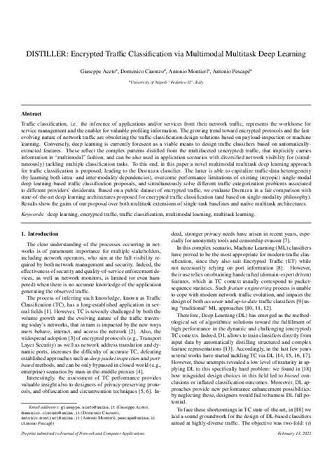 Pdf Distiller Encrypted Traffic Classification Via Multimodal Multitask Deep Learning