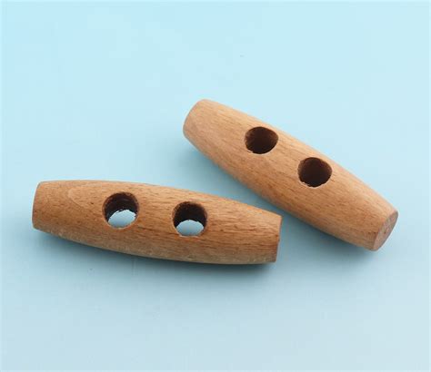 Wooden Toggle Buttons 15pcs 50mm Toggle Buttons With Two Holes Etsy