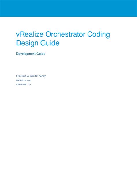 Vrealize Orchestrator Coding Design Guide Pdf Control Flow Java