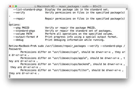 how to verify and repair permissions in os x el capitan