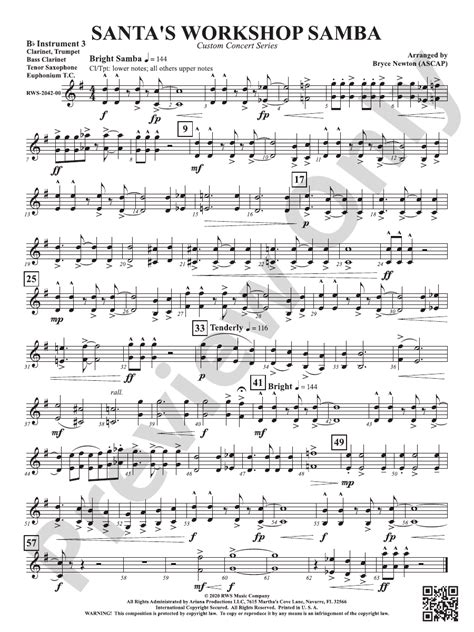 santa s workshop samba part 3 b flat instruments part 3 b flat instruments part digital