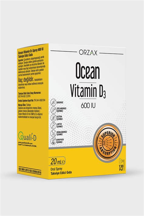 Ocean Vitamin D3 Sprey 600 Iu 20ml Fiyatı Yorumları
