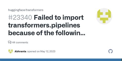 Failed To Import Transformerspipelines Because Of The Following Error Look Up To See Its