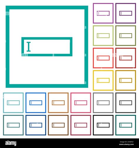 editbox with editing cursor flat color icons with quadrant frames on