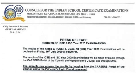 ICSE And ISC Exam Results To Be Declared Tomorrow At Results Cisce Org Engineers Corner