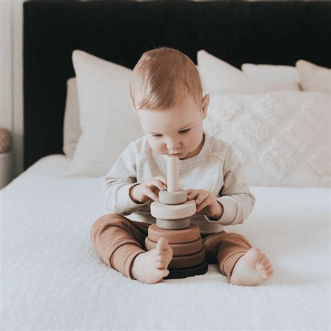 Olive Wooden Ring Stacker Sabo Concept Toy Growing Kind