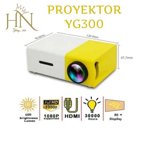 Jual Mini Portable Led Projector Full Hd With Tf Hdmi Av Usb Port Yg 300 Shopee Indonesia