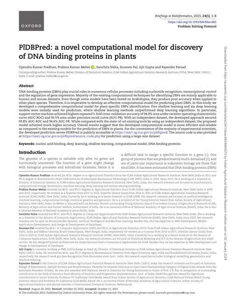 Pdf Pldbpred A Novel Computational Model For Discovery Of Dna