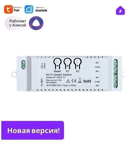 Умное реле контроллер с корпусом Wifi Rf 433 на два канала с Алисой для Умного дома купить с