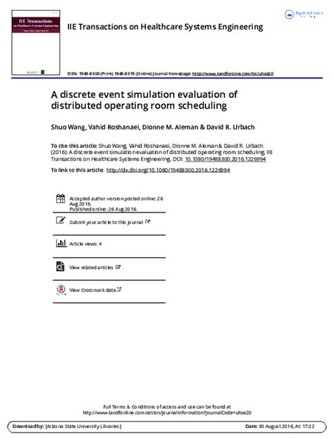 Pdf A Discrete Event Simulation Evaluation Of Distributed Operating