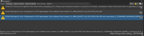 Unity Opencl Error Falling Back To Cpu Lightmapper Error Callback