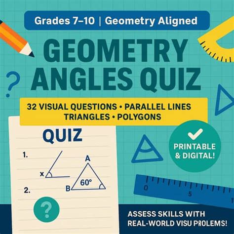 Geometry Angles Quiz 32 Visual Questions Parallel Lines Triangles Polygon