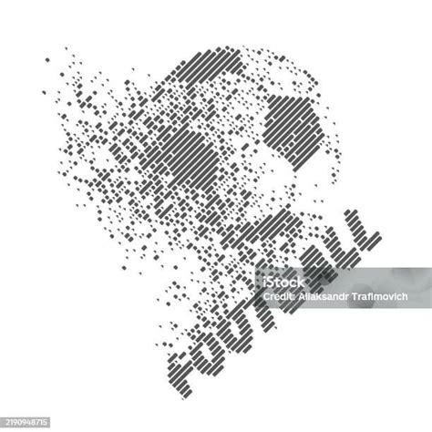 축구 공 축구 경기의 개념 입자 붕괴 효과 벡터 일러스트 레이 션 Championship에 대한 스톡 벡터 아트 및 기타 이미지