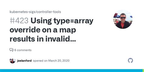 using type array override on a map results in invalid schema generation · issue 423