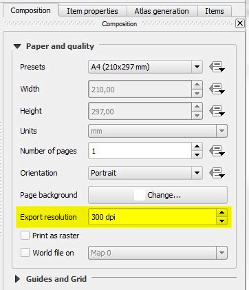 Adjusting QGIS Print Composer Output Resolution Geographic Information Systems Stack Exchange