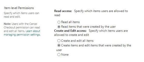 sharepoint lists item level permission group ownership of a record