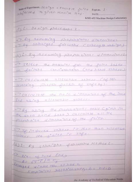 Machine Design Lab Manual Experiments With Results Pdf