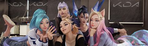 League Of Legends Lol K Da Popstar Girls All Out K Wallpaper Download