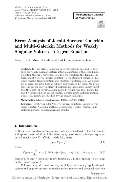 Error Analysis Of Jacobi Spectral Galerkin And Multi Galerkin Methods
